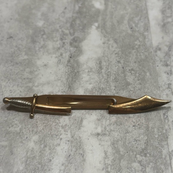 SWANK | Accessories | Vintage Swank Sword Tie Bar Gold Tone Mens Tie ...